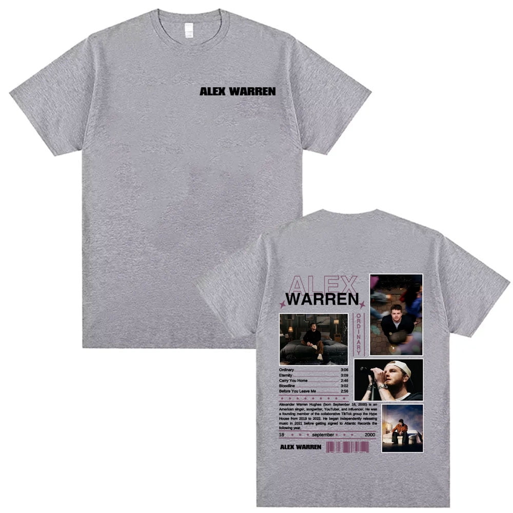 Alex Warren Ordinary Tour 2025 Merch Unisex Oversized Soft Cotton ...