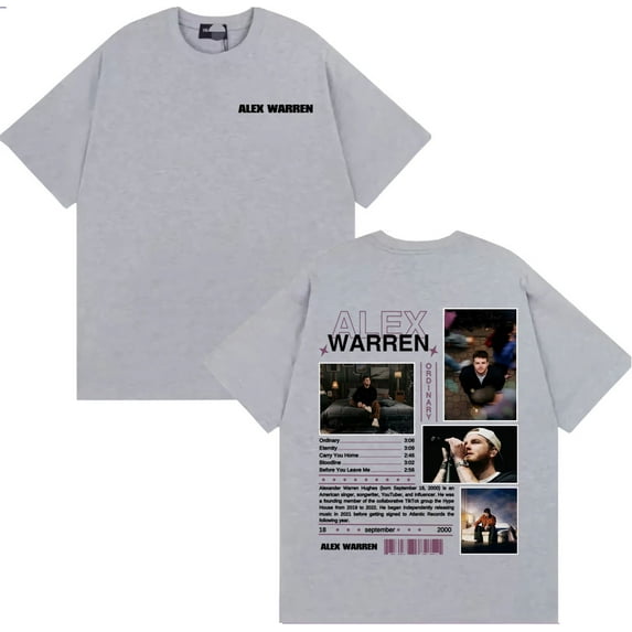Alex Warren Ordinary Tour Merch Unisex Oversized Soft Cotton Graphic ...