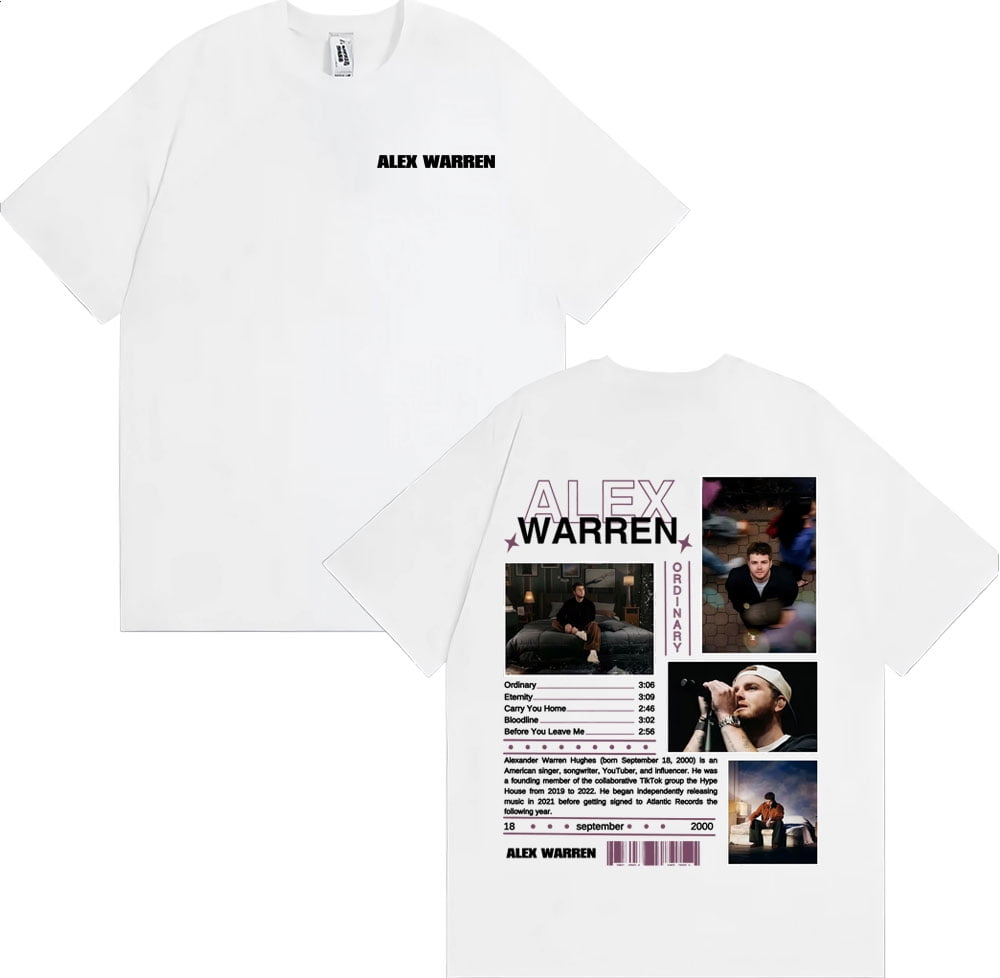 Alex Warren Ordinary Tour Merch Unisex Oversized Soft Cotton Graphic Short Sleeve T-Shirt - High ...