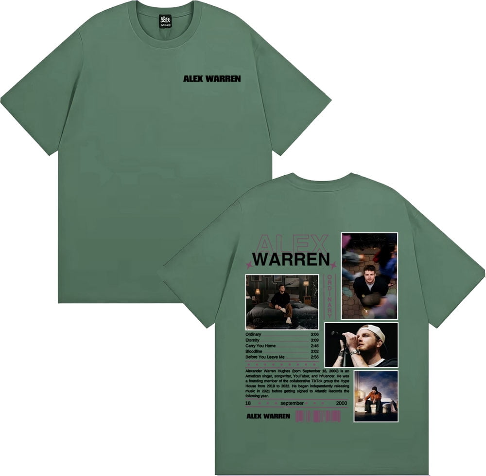 Alex Warren Ordinary Tour Merch Unisex Oversized Soft Cotton Graphic ...