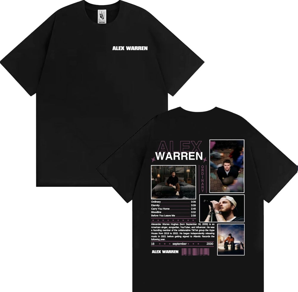 Alex Warren Ordinary Tour Merch Unisex Oversized Soft Cotton Graphic ...