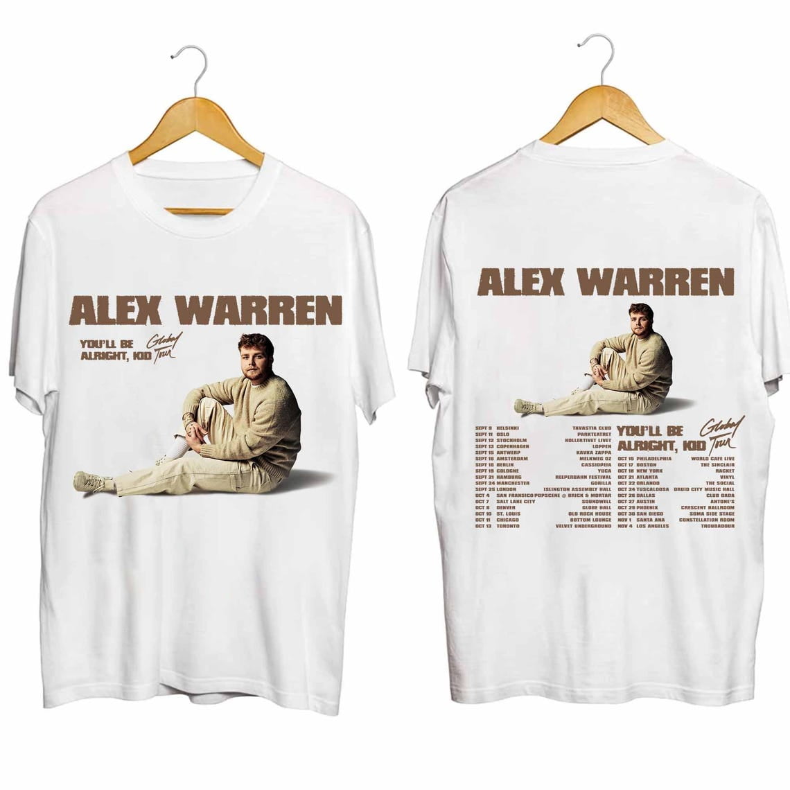 Alex Warren You'll Be Alright, Kid Tour 2024 Shirt, Alex Warren Fan ...
