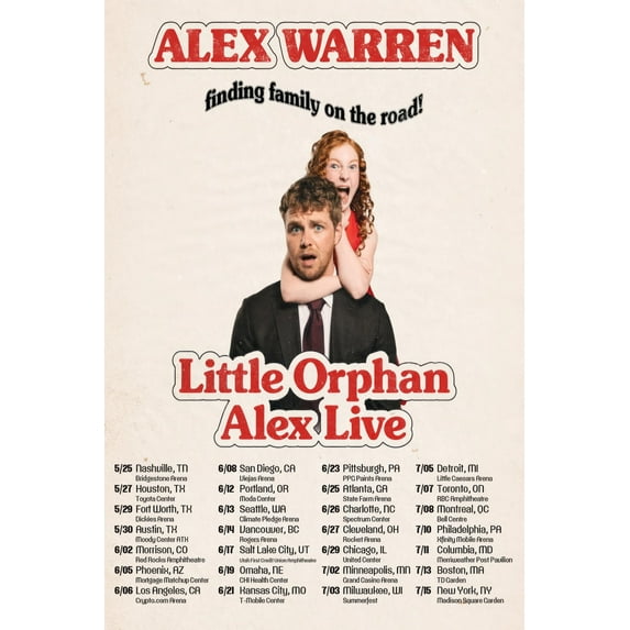 Alex Warren's 2026 US tour poster is incredibly hot and the center of ...