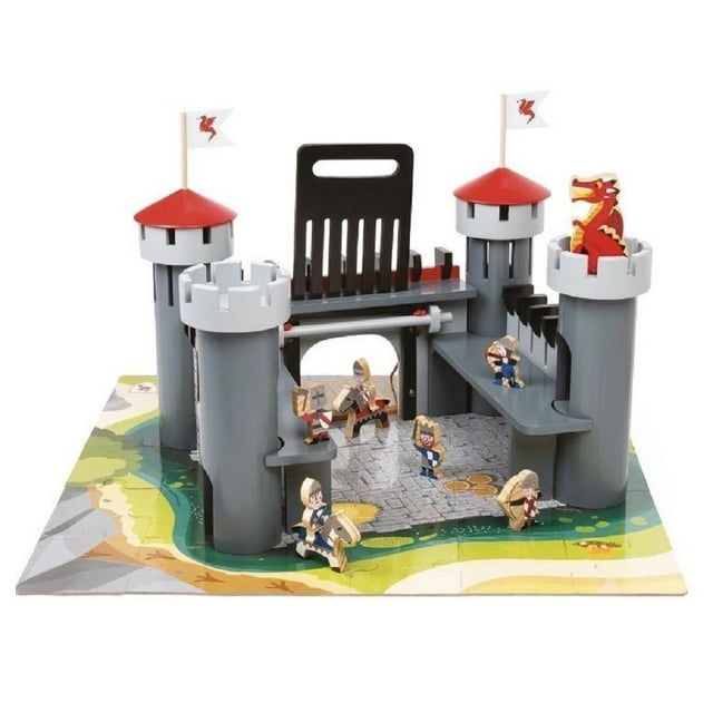Alex Wooden Dragon Castle Set, 55 Pieces - Medieval Toy Building Blocks ...