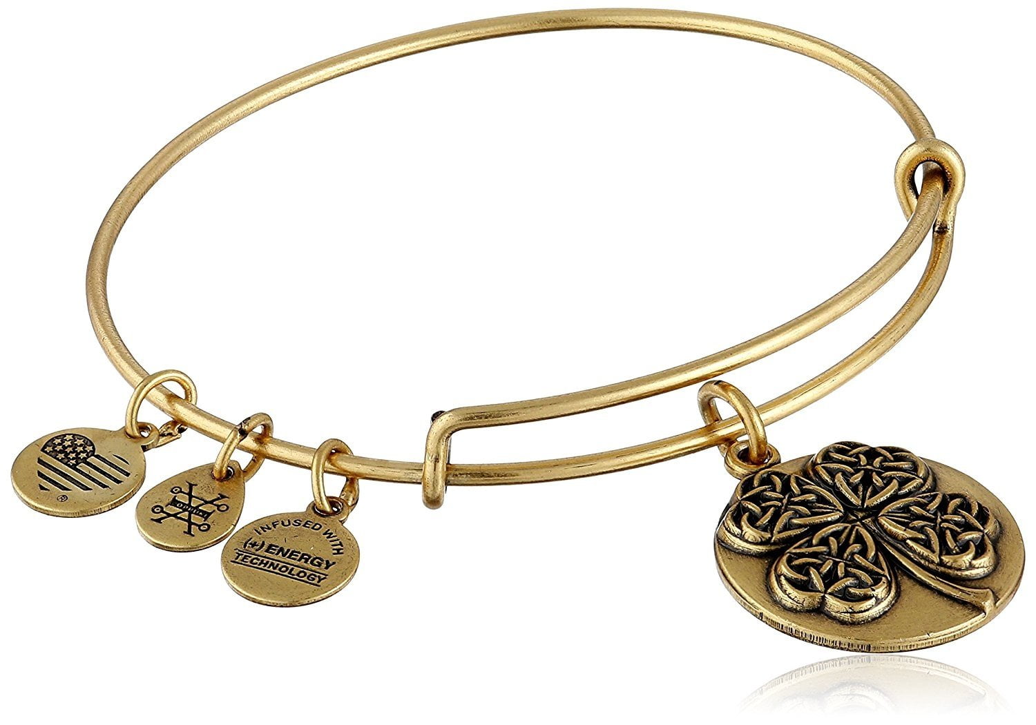Alex and Ani Four Leaf Clover III Expandable Rafaelian Gold Bangle Bracelet - Walmart.com