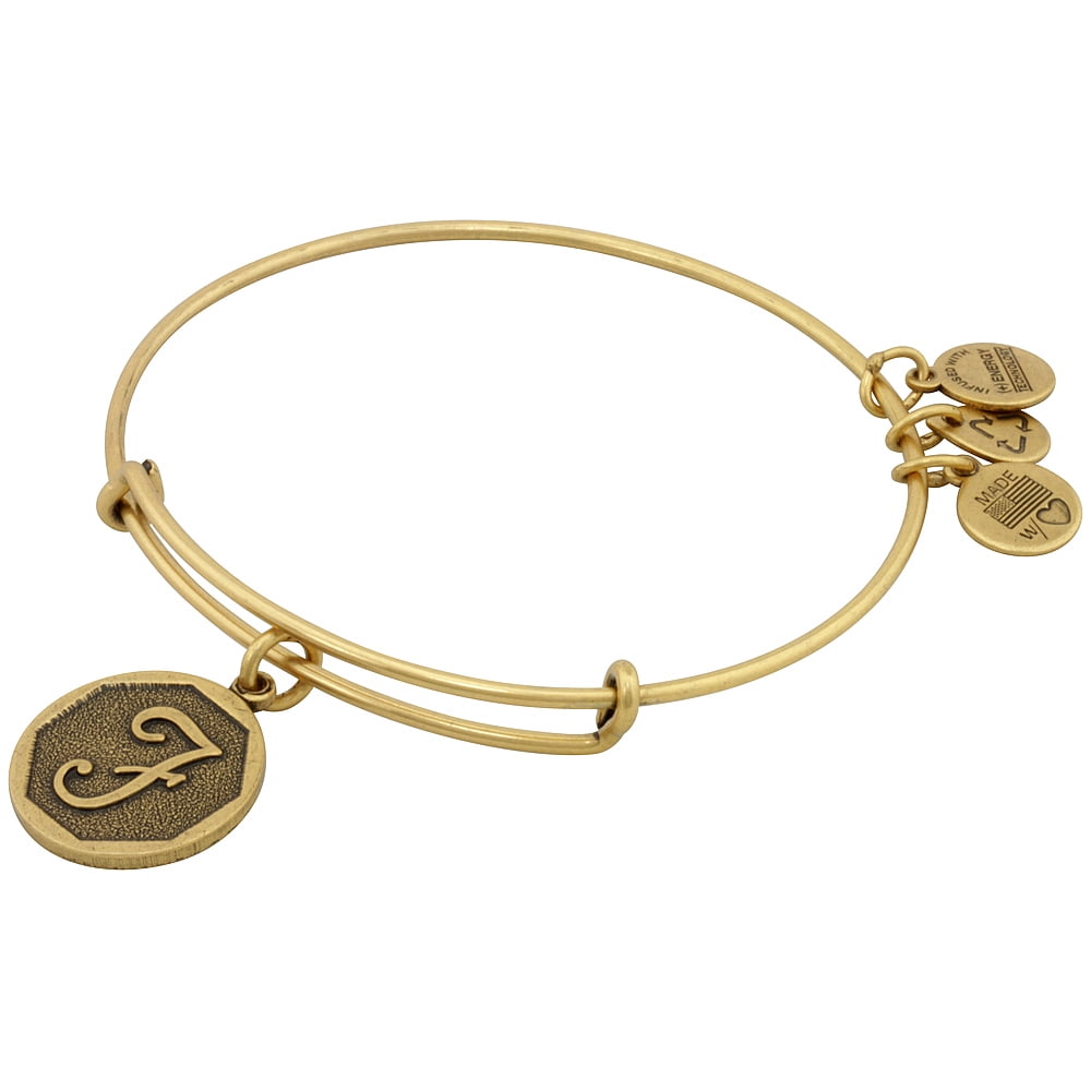 Alex and Ani Initial F Charm Bangle, Goldtone - A13EB14FG - Walmart.com