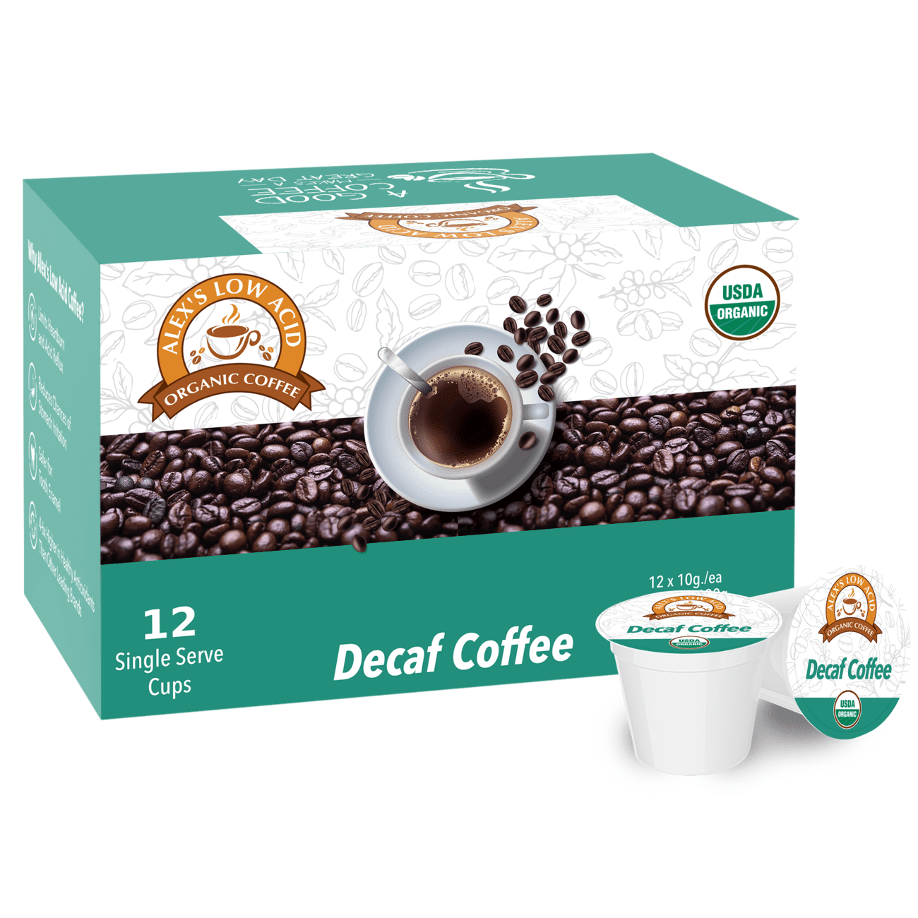 Alex's Organic Low Acid Decaf Coffee K-Cups - Walmart.com