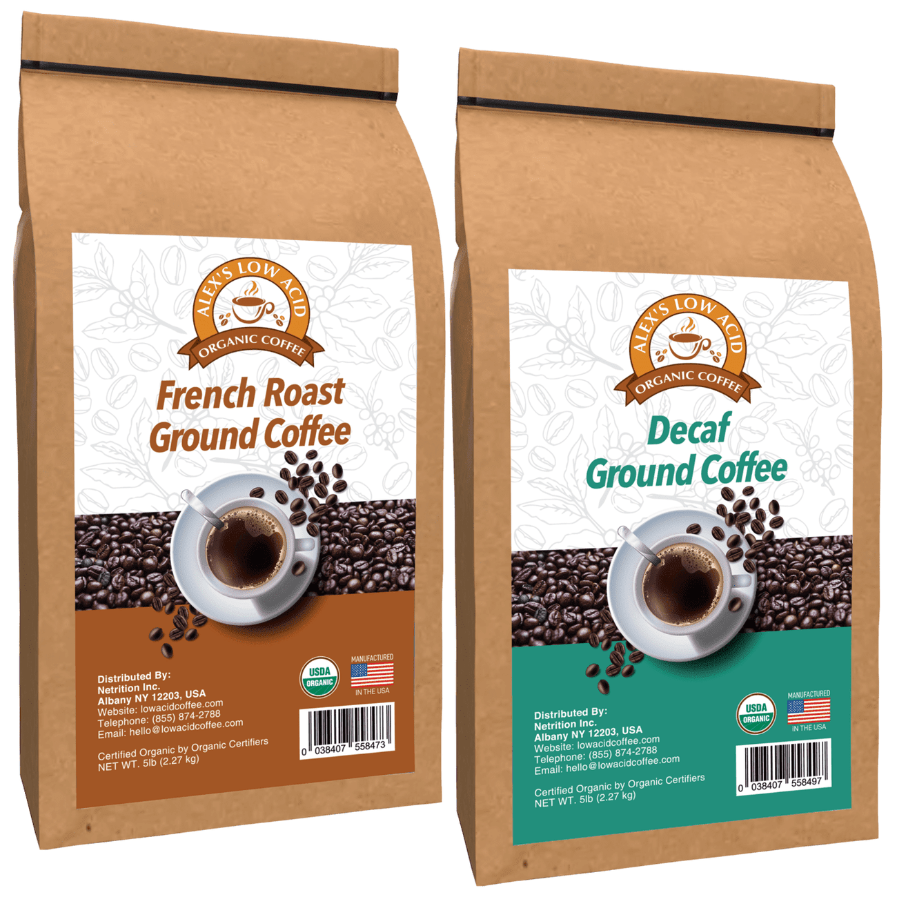 Alex's Low Acid Organic Coffee Perfectly Prepared Host 5lb Fresh Ground Variety Pack - Walmart.com