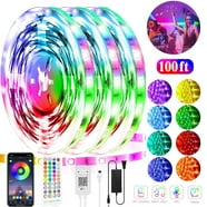Ehomful 50ft LED Strip Lights, Color Changing with Music, App Control ...