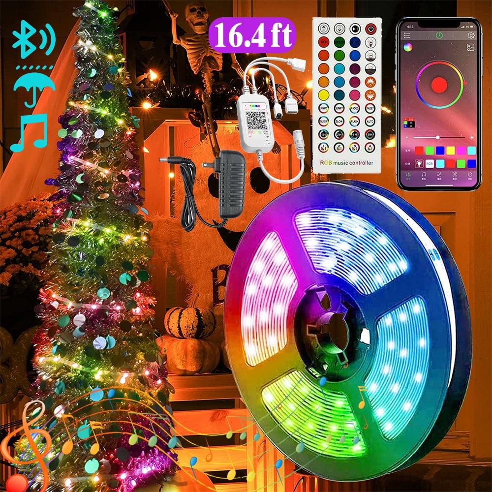 AlexTong 16.4Ft Led Strip Lights, Color Changing Light Strip Music Sync ...