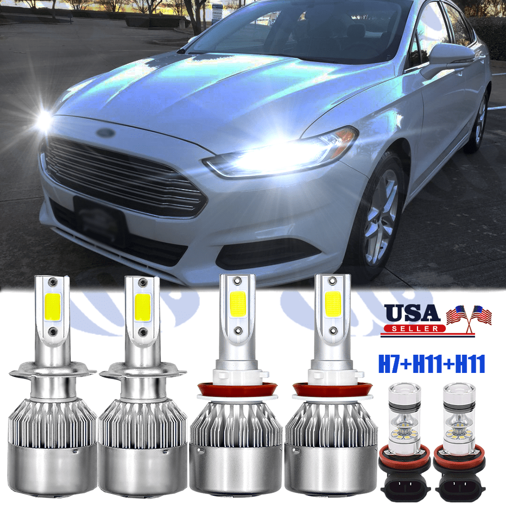 Ford Fusion 2006-2016 6-Piece 6000K LED Headlights and Fog Light Bulbs ...