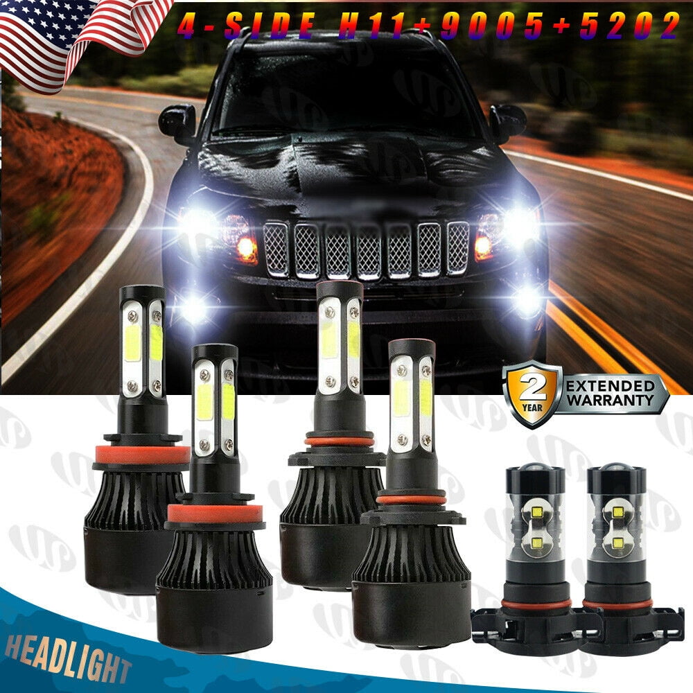 AlexTong Grand Cherokee Combo Kit 9005/H11/5202 White LED Automotive ...