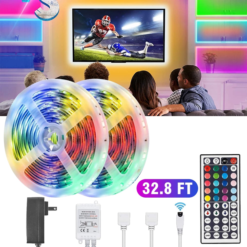 AlexTong LED Light Strip 3528LED Tape Lights, 32.8ft RGB Color Changing ...