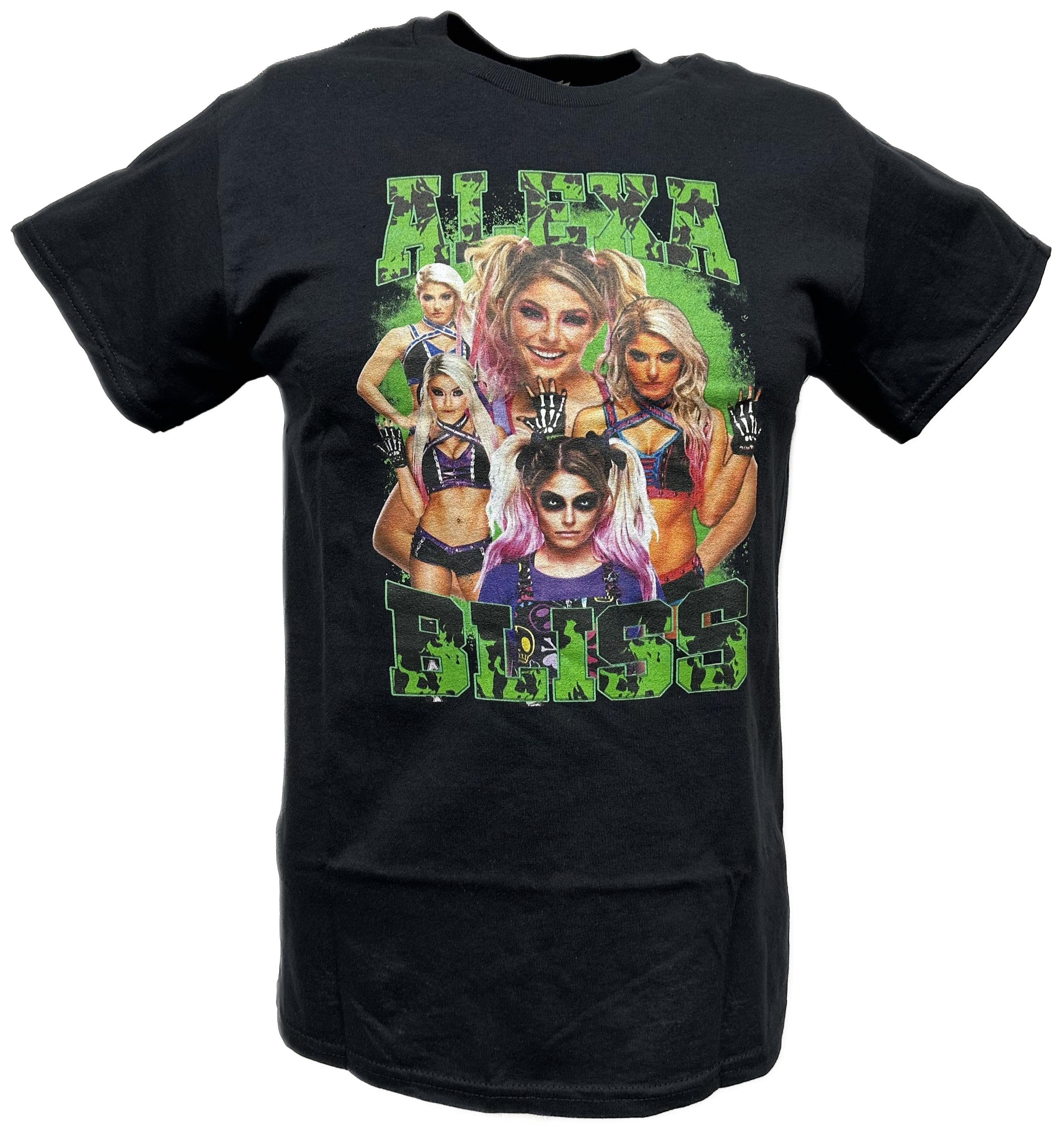 Alexa Bliss WWE 5 Faces Green Womens Superstar Black T-shirt - Walmart.com