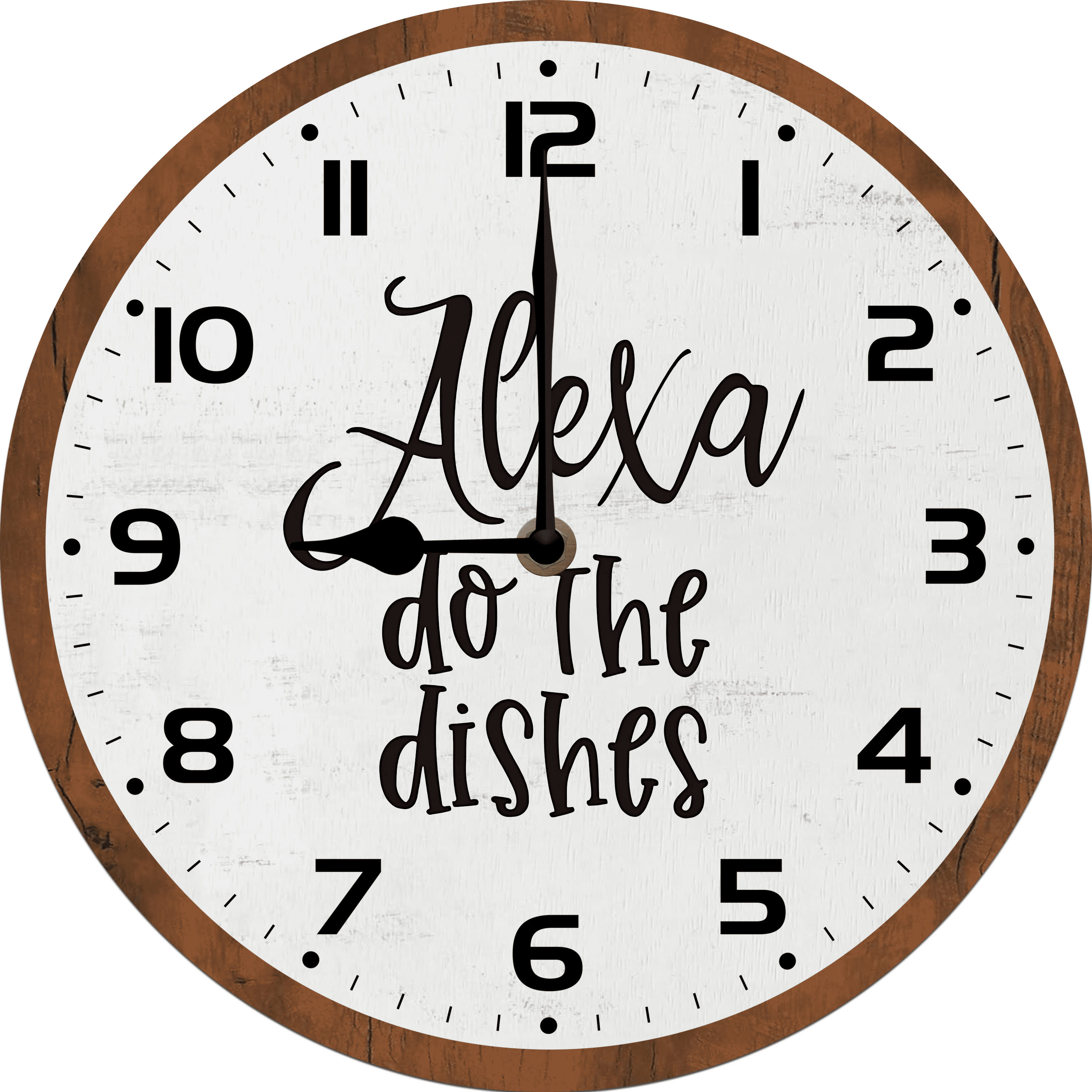 Alexa Do the Dishes Wall Clocks Battery Operated 10 Inches - Wood Wall ...
