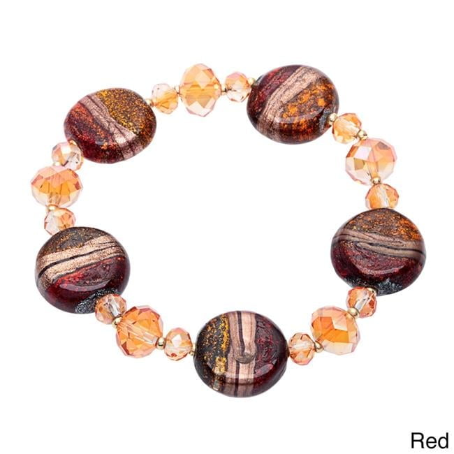 Alexa Starr 6064-B-Red Round glass stretch bracelet - Walmart.com