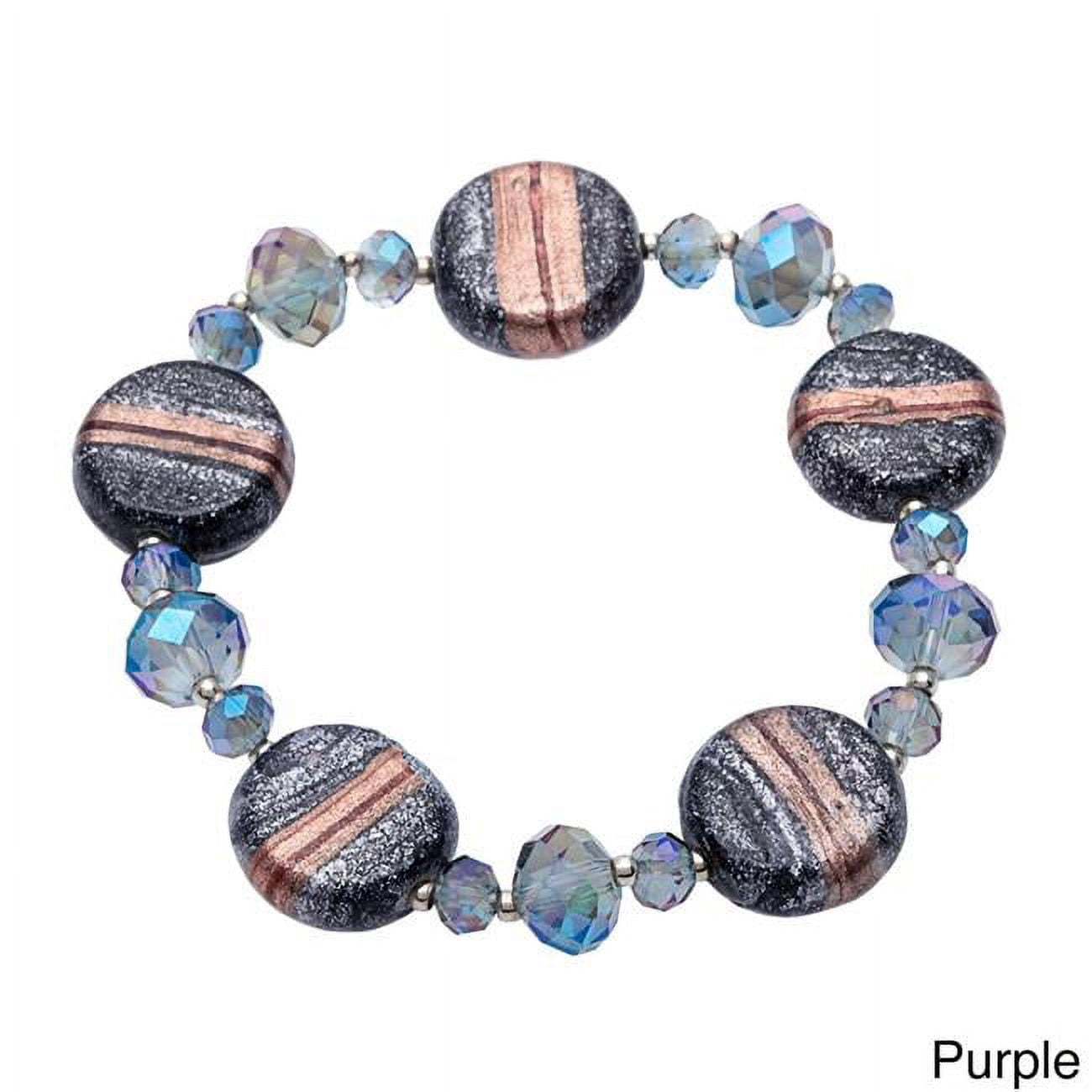 Alexa Starr 6064-B-Red Round glass stretch bracelet - Walmart.com