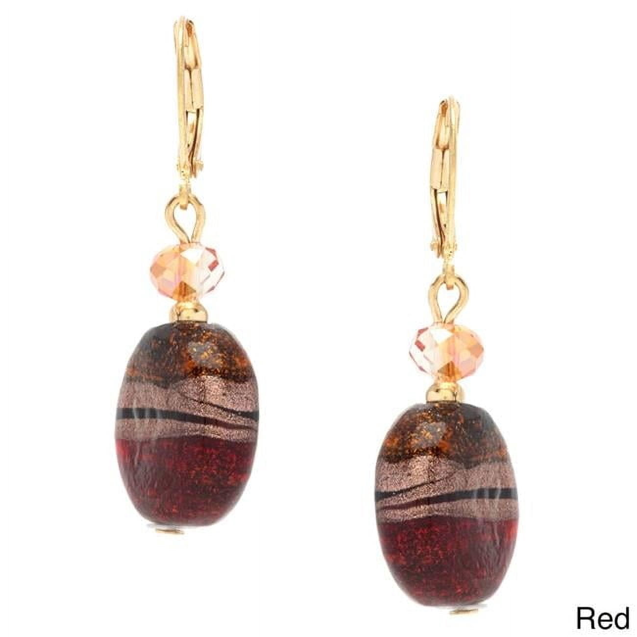 Alexa Starr 6064-EP-RED Fancy Painted and Faceted Glass Round Earrings ...