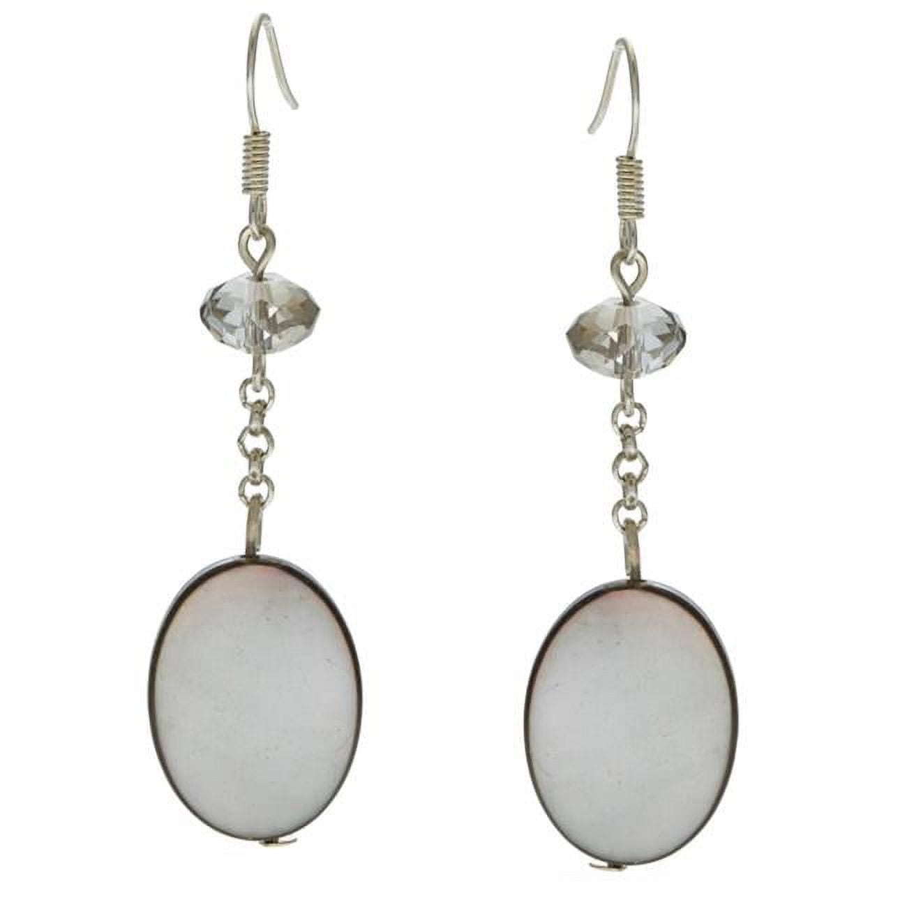 Alexa Starr J6091/EP/BLK Silvertone Mother Of Pearl Linear Earrings - Walmart.com