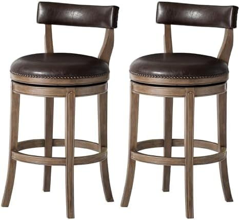 Alexander 31 Inch Tall Bar Height Rotating Low Back Barstool in Walnut ...