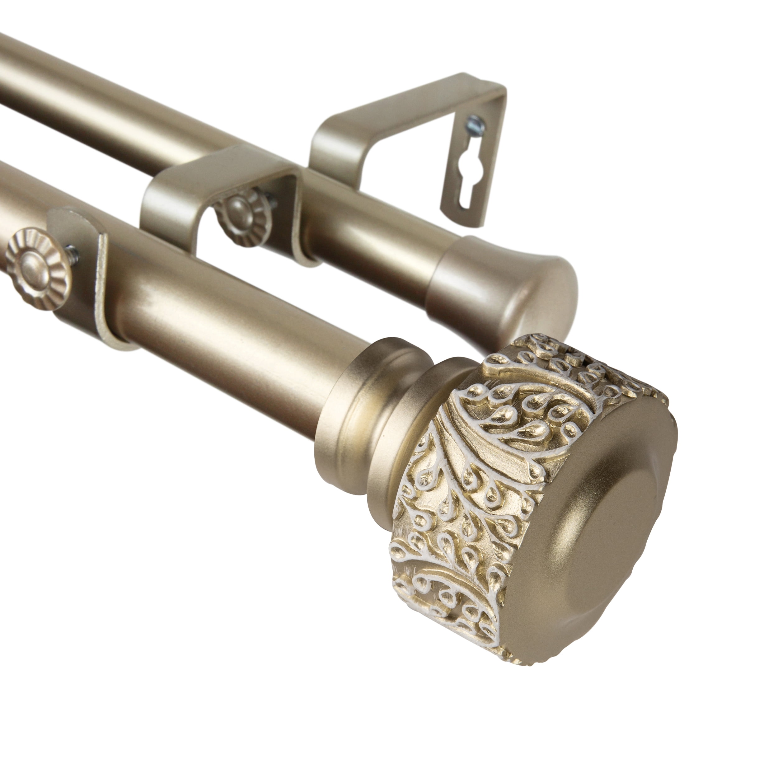 Alexander Double Curtain Rod 1 inch 48-84 inch - Light Gold - Walmart.com