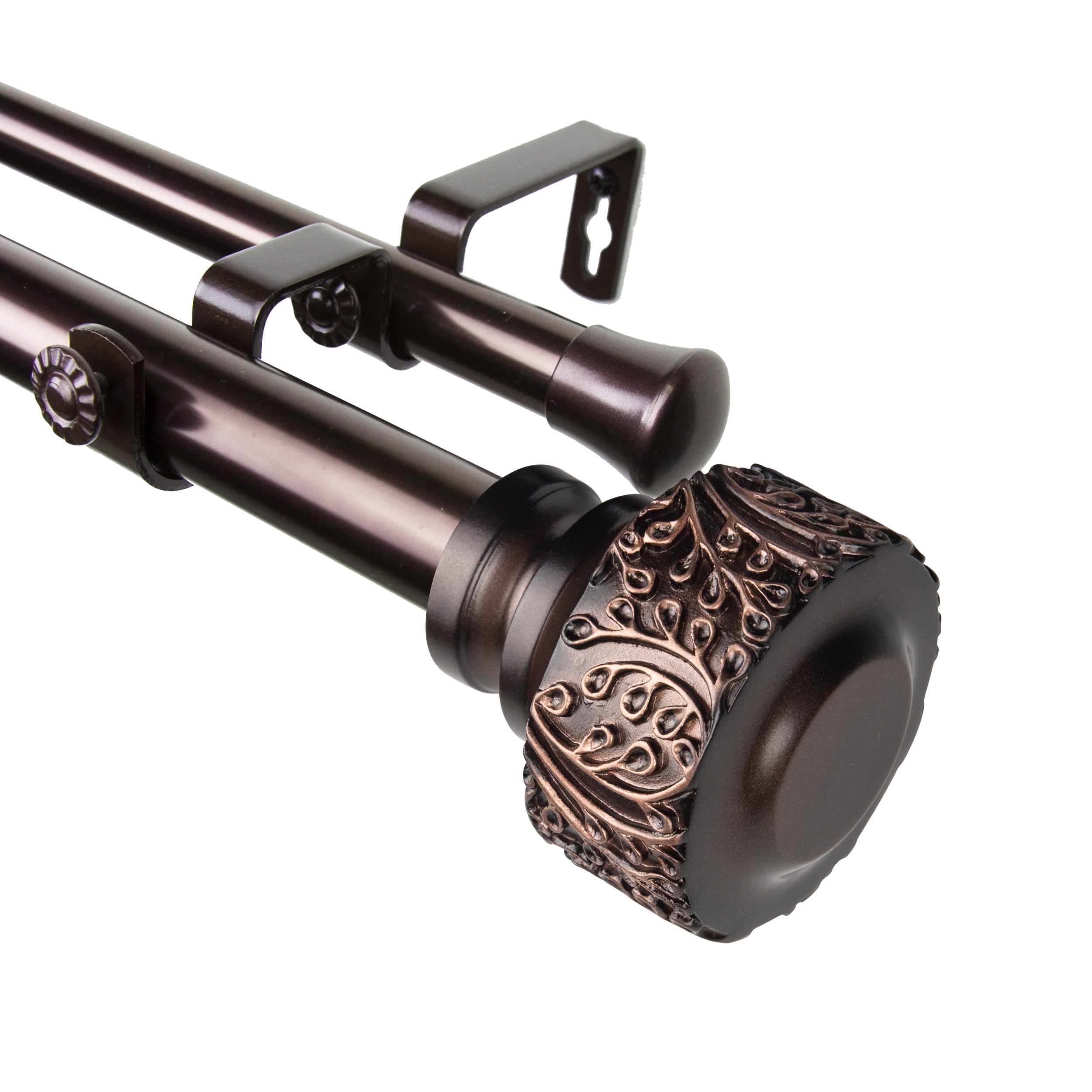 Alexander Double Curtain Rod 1 inch 66-120 inch - Bronze - Walmart ...