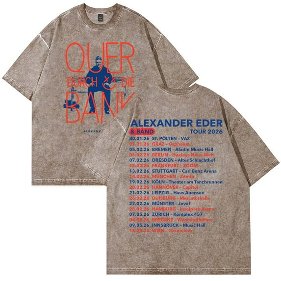 Alexander Eder Quer durch die Bank Tour 2026 Merch T-Shirt Cotton Wash ...