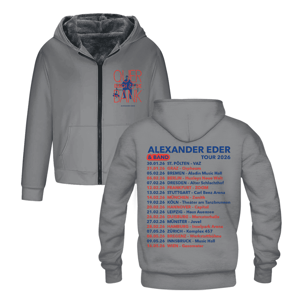 Alexander Eder Quer durch die Bank Tour 2026 Merch Zipper hooded cotton ...