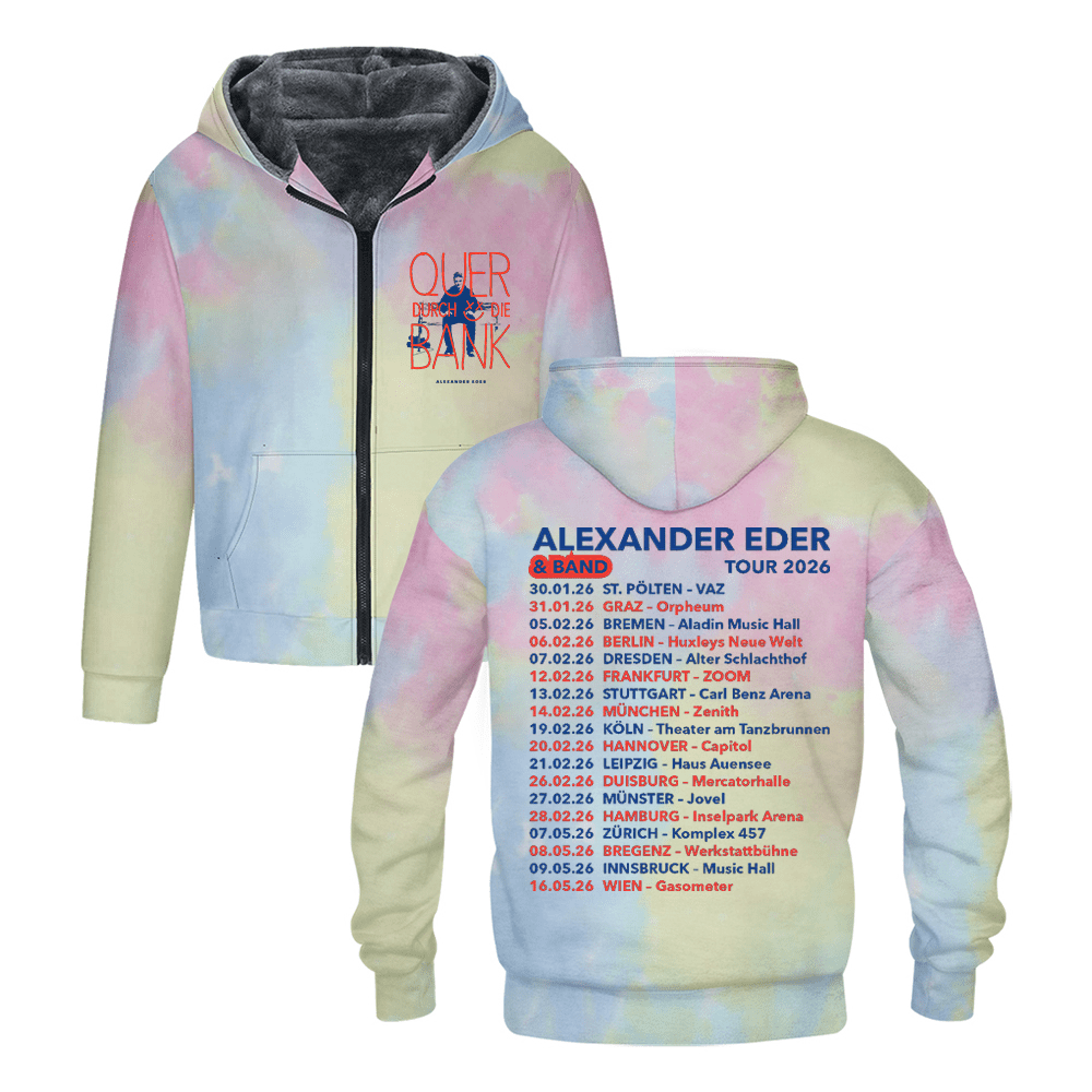 Alexander Eder Quer durch die Bank Tour 2026 Merch Zipper hooded cotton ...
