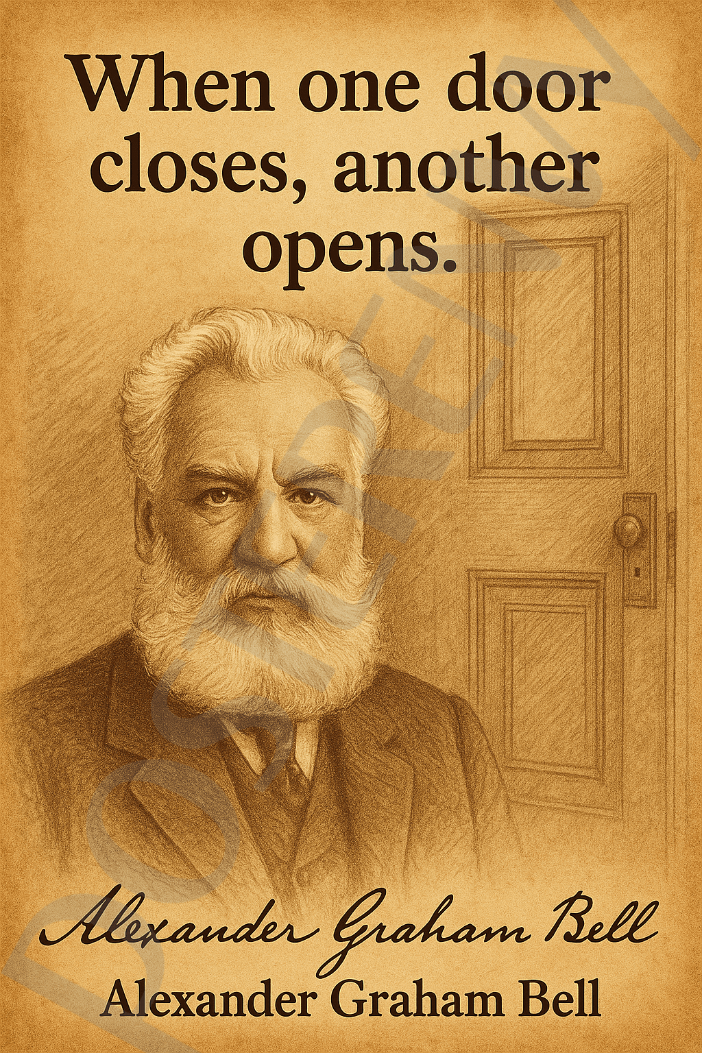 Alexander Graham Bell Famous Quote Poster – "When One Door Closes ...