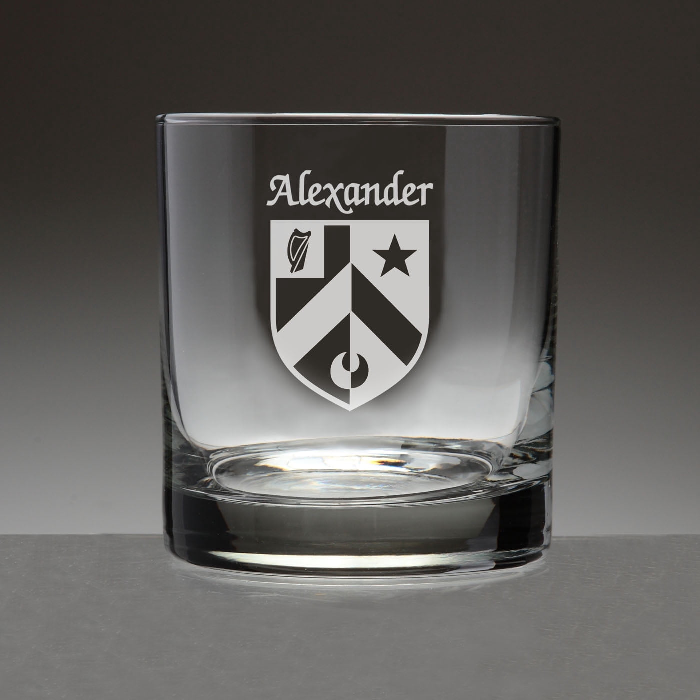 Alexander Irish Coat of Arms Tumbler Glasses - Set of 4 (Sand Etched ...