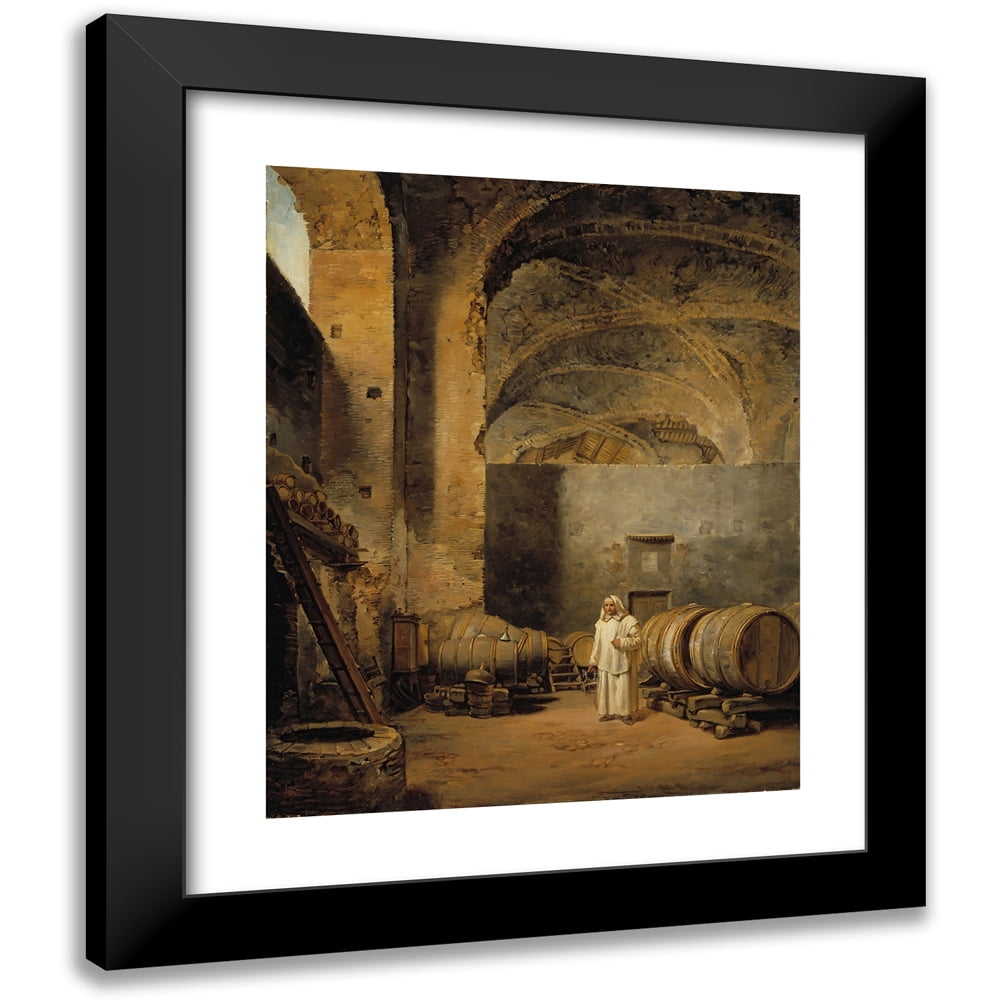 Alexander Lauréus 15x18 Black Modern Framed Museum Art Print Titled - A Monk in a Ruin Which Has ...