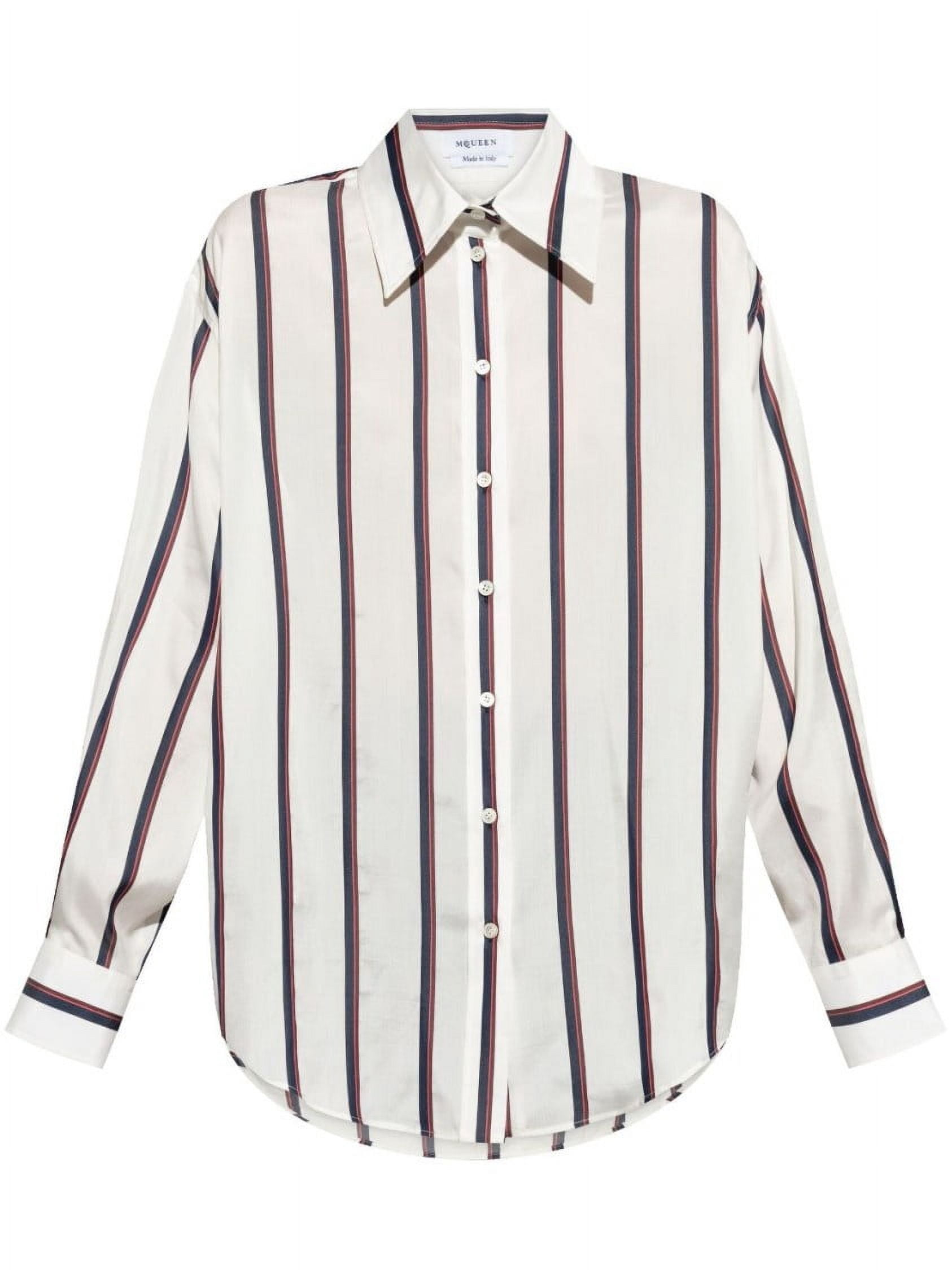 Alexander Mcqueen White Vertical Striped Shirt (Women's) - Walmart.com
