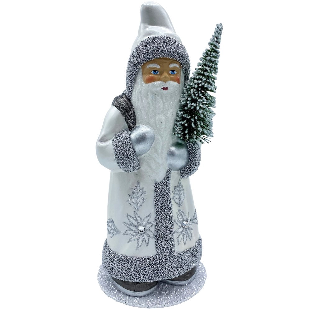 Alexander Taron 11" White Santa with Crystals Paper Mache Christmas ...