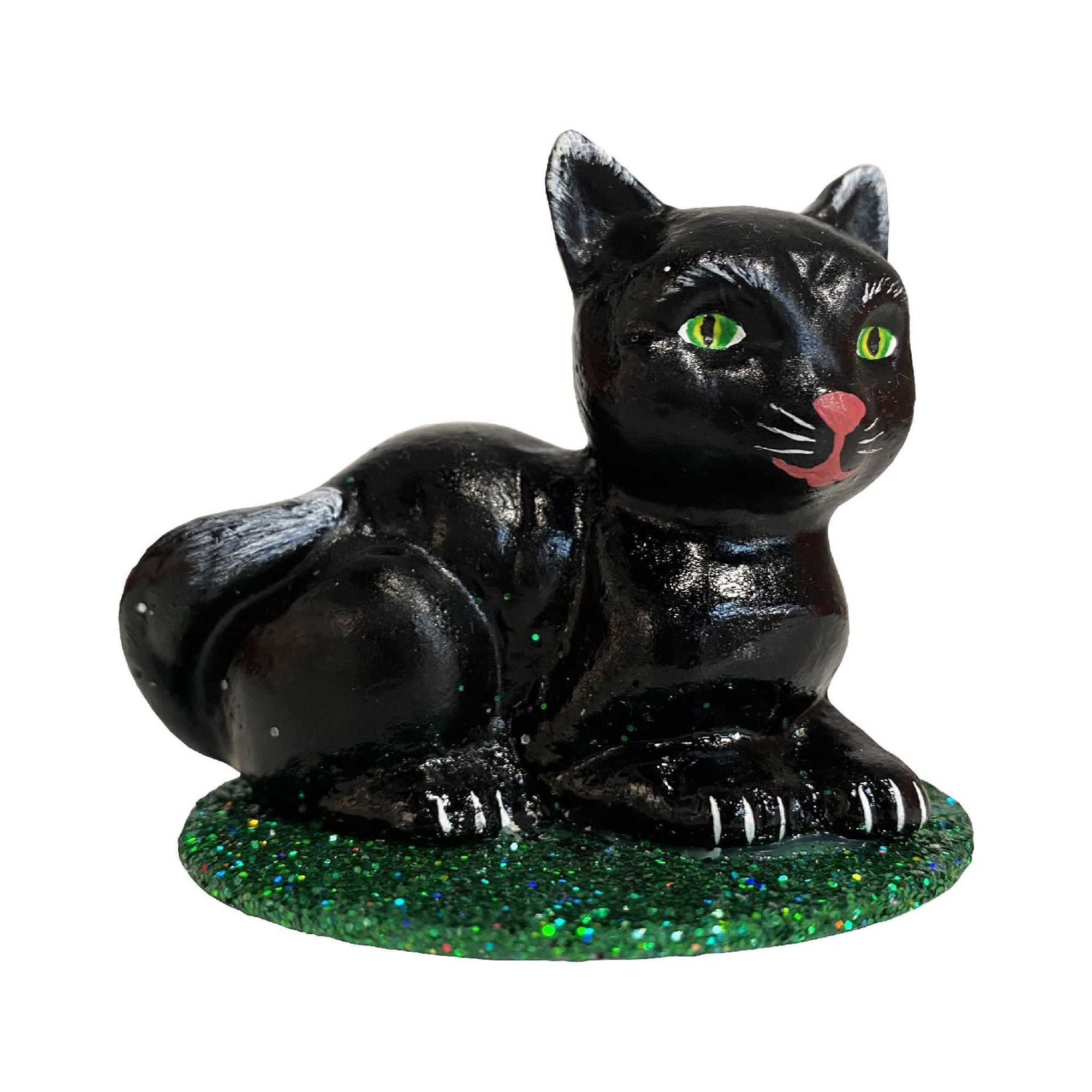Alexander Taron 2.5” Paper Mache Small Black Cat Halloween Figurine ...