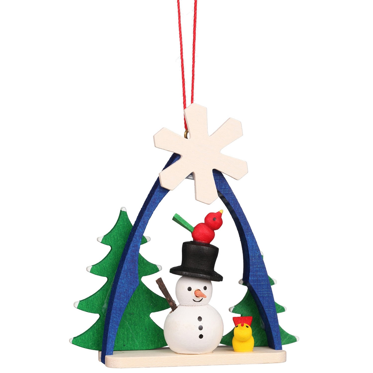 Alexander Taron 2.75" Blue, White, and Green Snowman in an Arch ...
