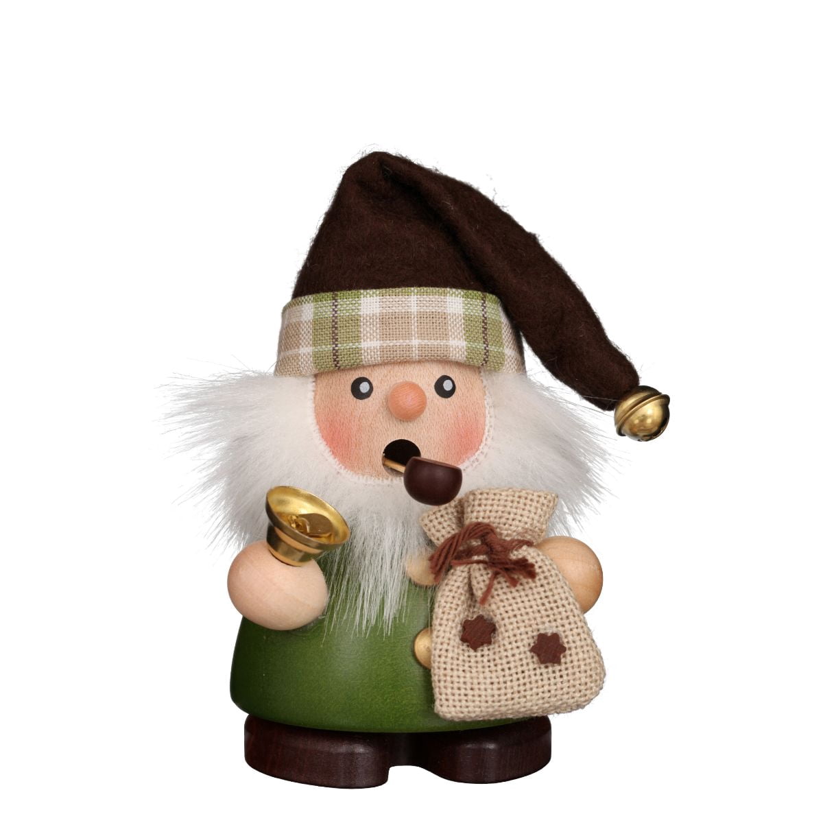 4" Vibrant Unique Christian Ulbricht Rolly Polly Santa in Green Figure ...
