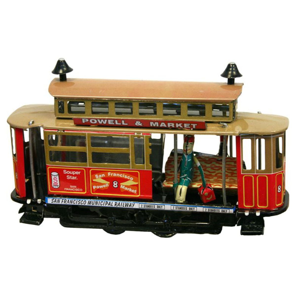 Alexander Taron 7" Vibrant Unique Collectible Tin Toy Red Tram Car ...