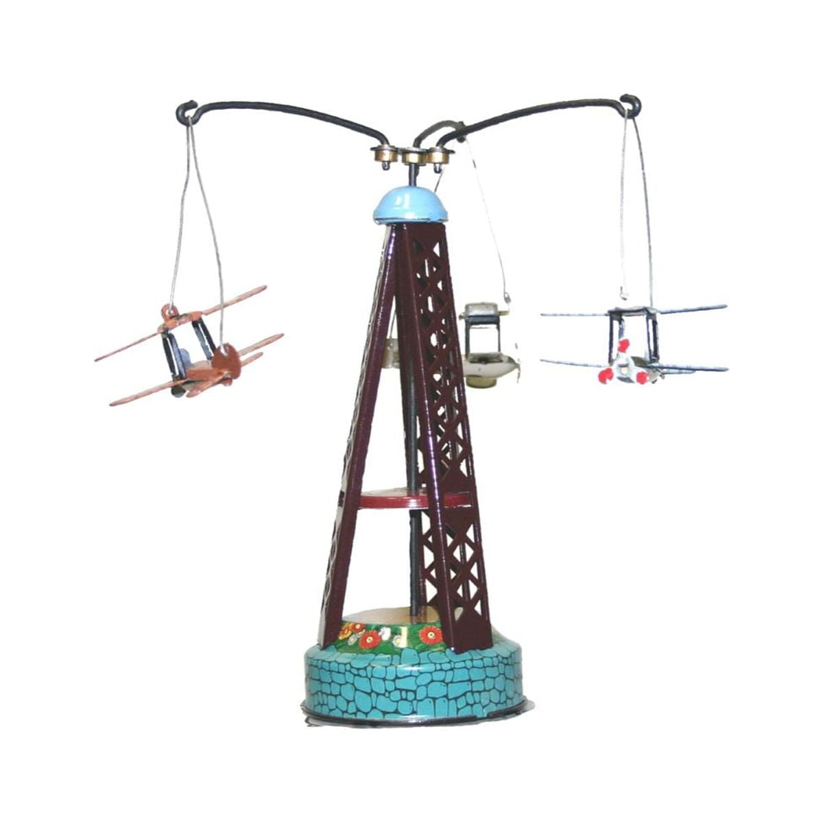 Biplane Carousel Push-lever Collectible Tin Toy - 6" - Plum Purple ...