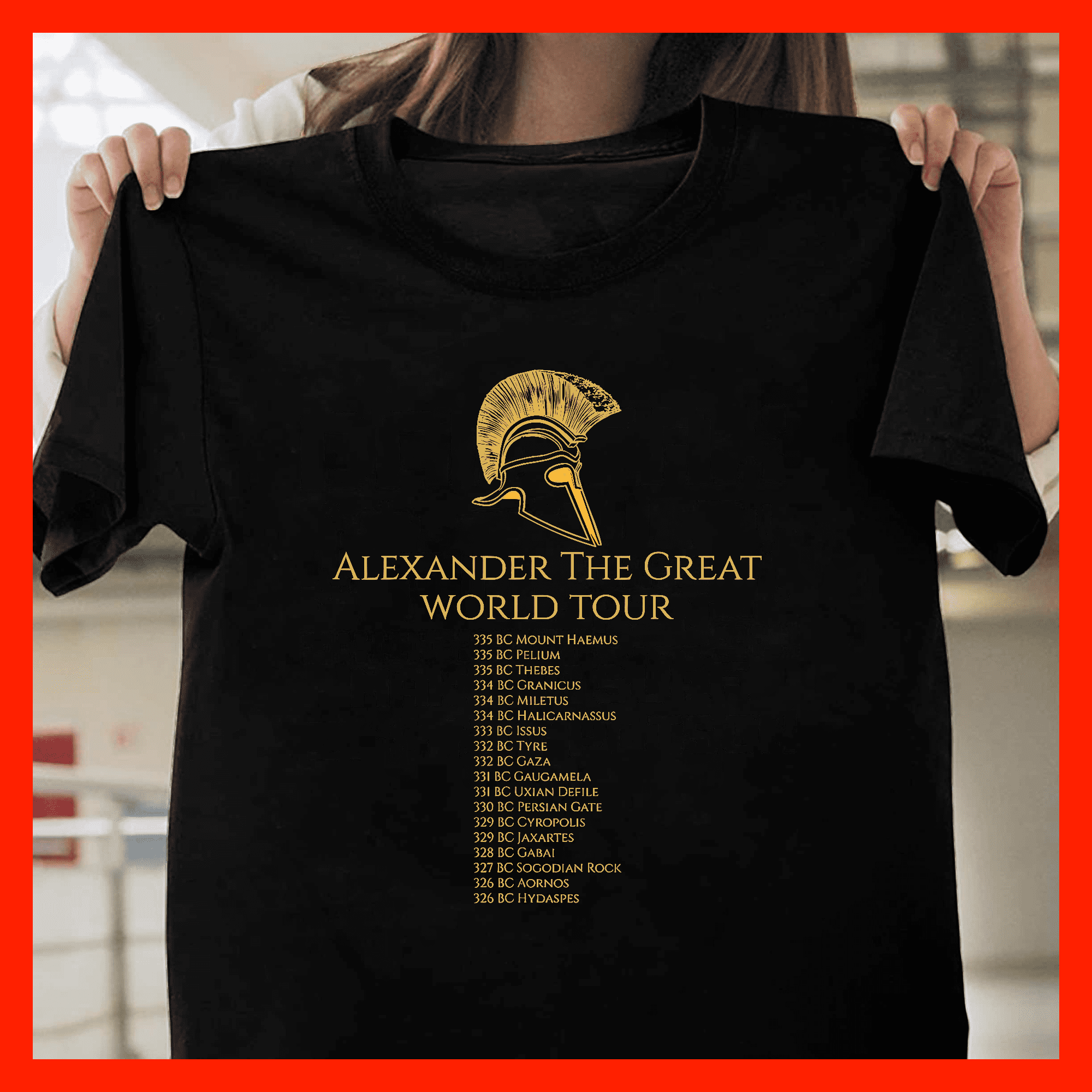 Alexander The Great World Tour T-Shirt - Ancient History Battle Map ...