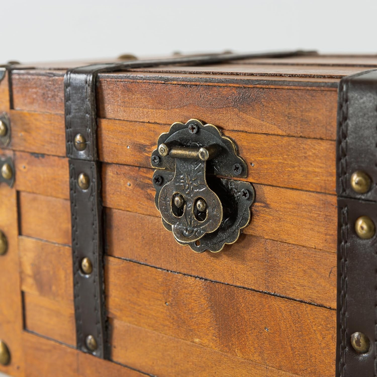 Alexander Wooden Treasure Chests - Set of 2, Antique Storage Trunks ...
