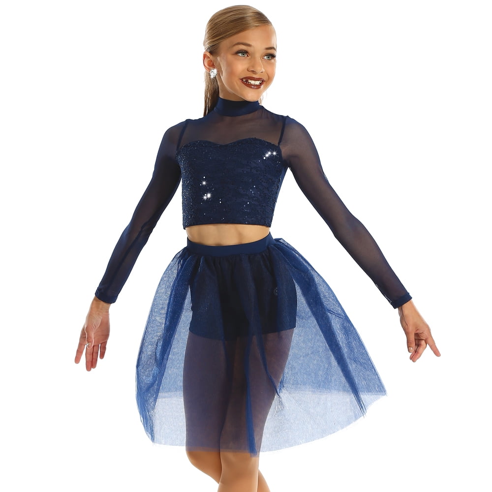 Alexandra Collection Youth Romantic Long Sleeve Sequin Mesh Dance ...