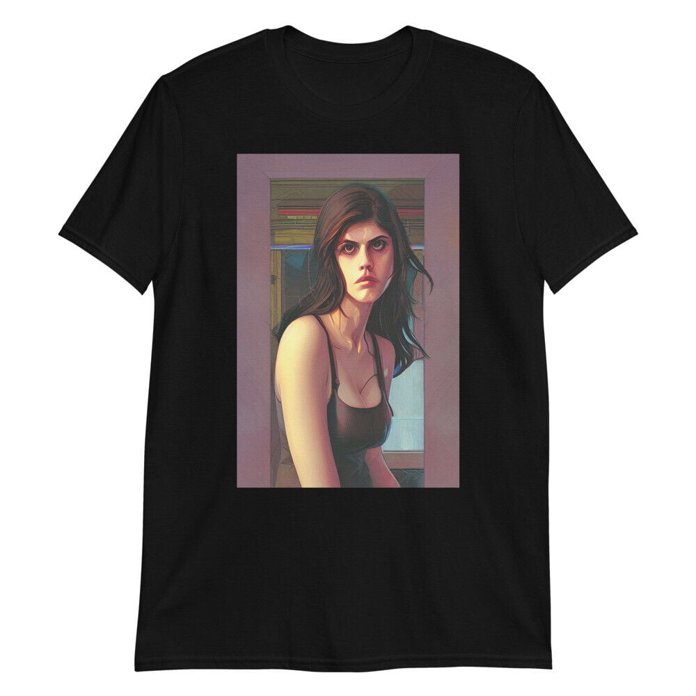 Alexandra Daddario Unisex T-Shirt Fanart Famous Actress Cartoon Fan Art ...