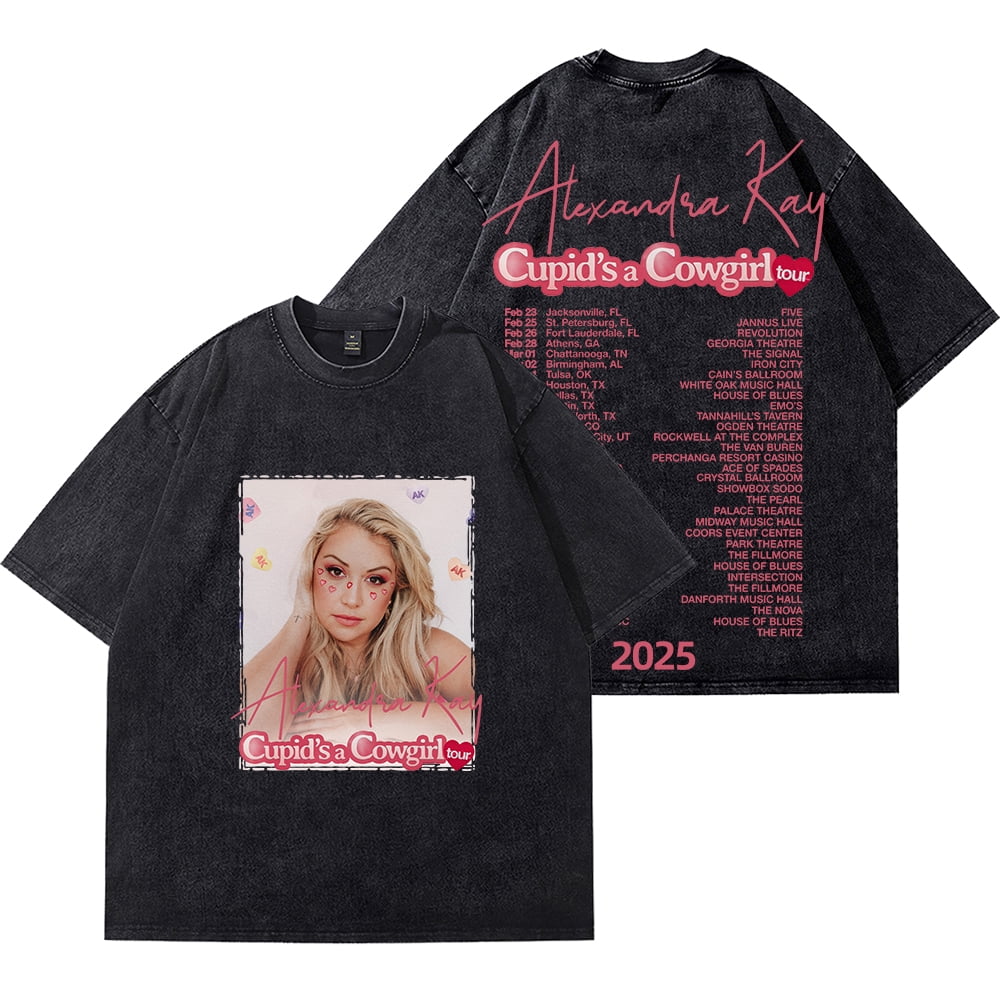 Alexandra Kay 2025 Cupid's a Cowgirl Tour Merch Vintage Wash Tee Unisex ...
