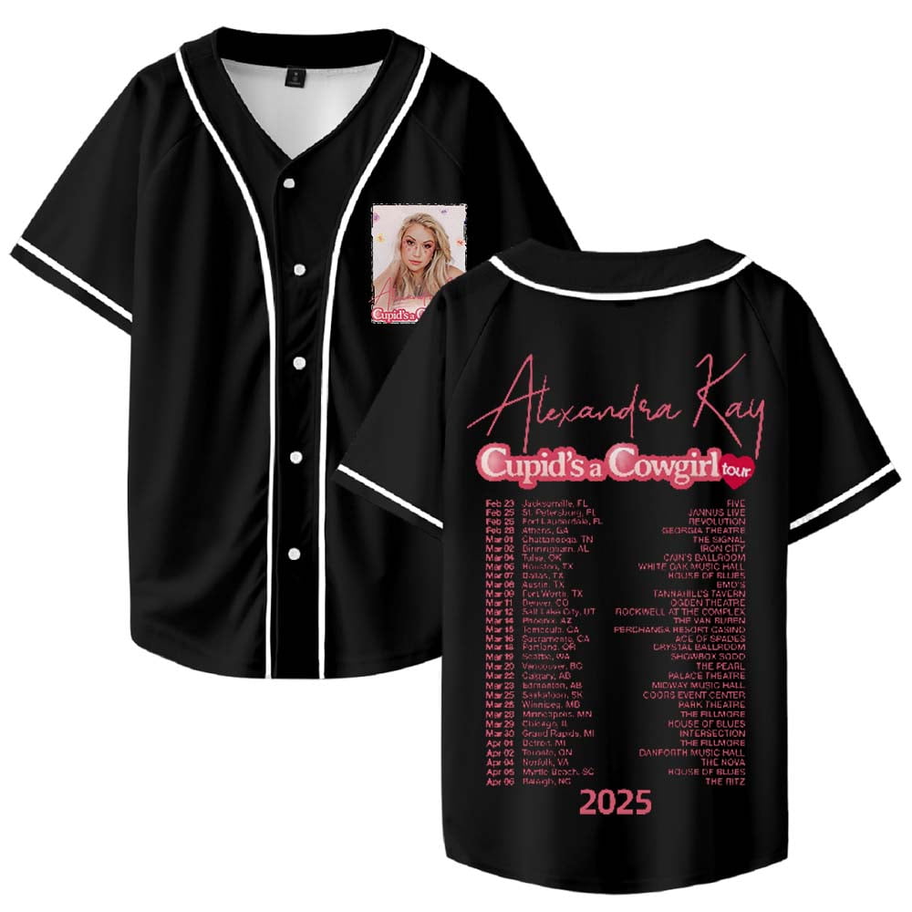 Alexandra Kay Cupid's A Cowgirl Tour Merch Baseball Jersey Shirt V-Neck ...