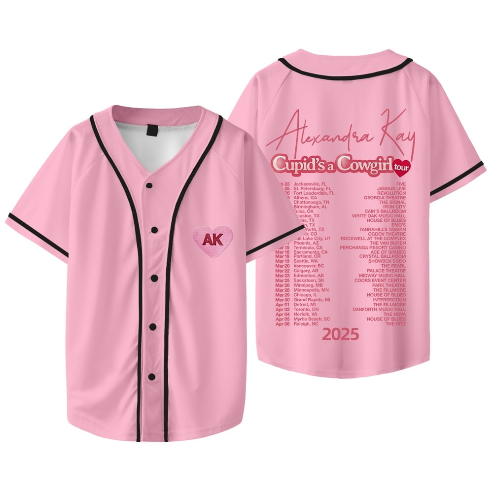 Alexandra Kay Cupido Tour Denim Baseball Jacket & V-Neck Short-Sleeve T ...