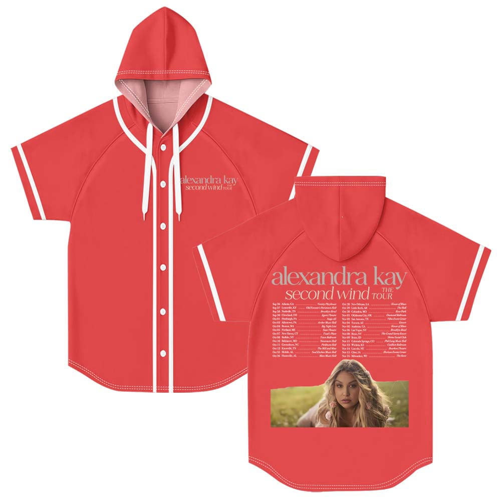 Alexandra Kay Second Wind The Tour Hooded Baseball Jersey Short Sleeve ...