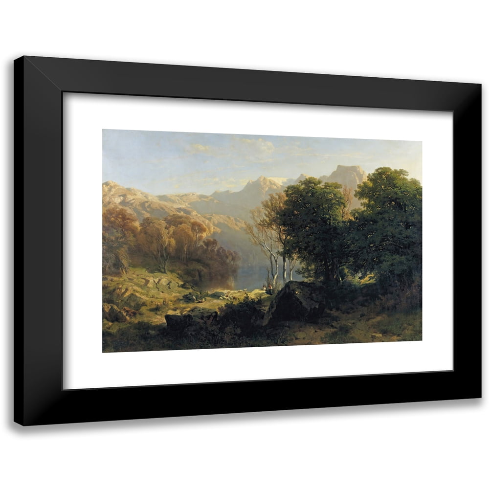 Alexandre Calame 24x18 Black Modern Framed Museum Art Print Titled ...