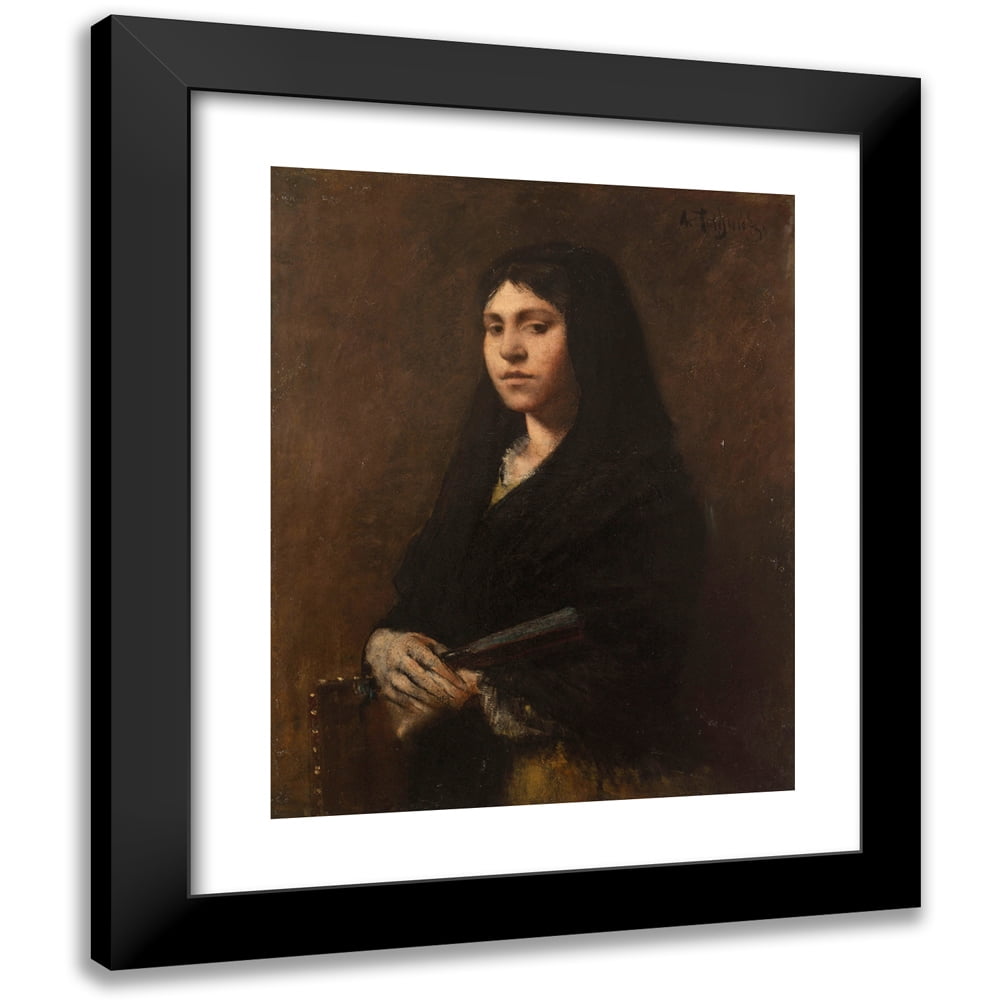 Alexandre Falguière 12x14 Black Modern Framed Museum Art Print Titled - Woman with a Fan (1873 ...