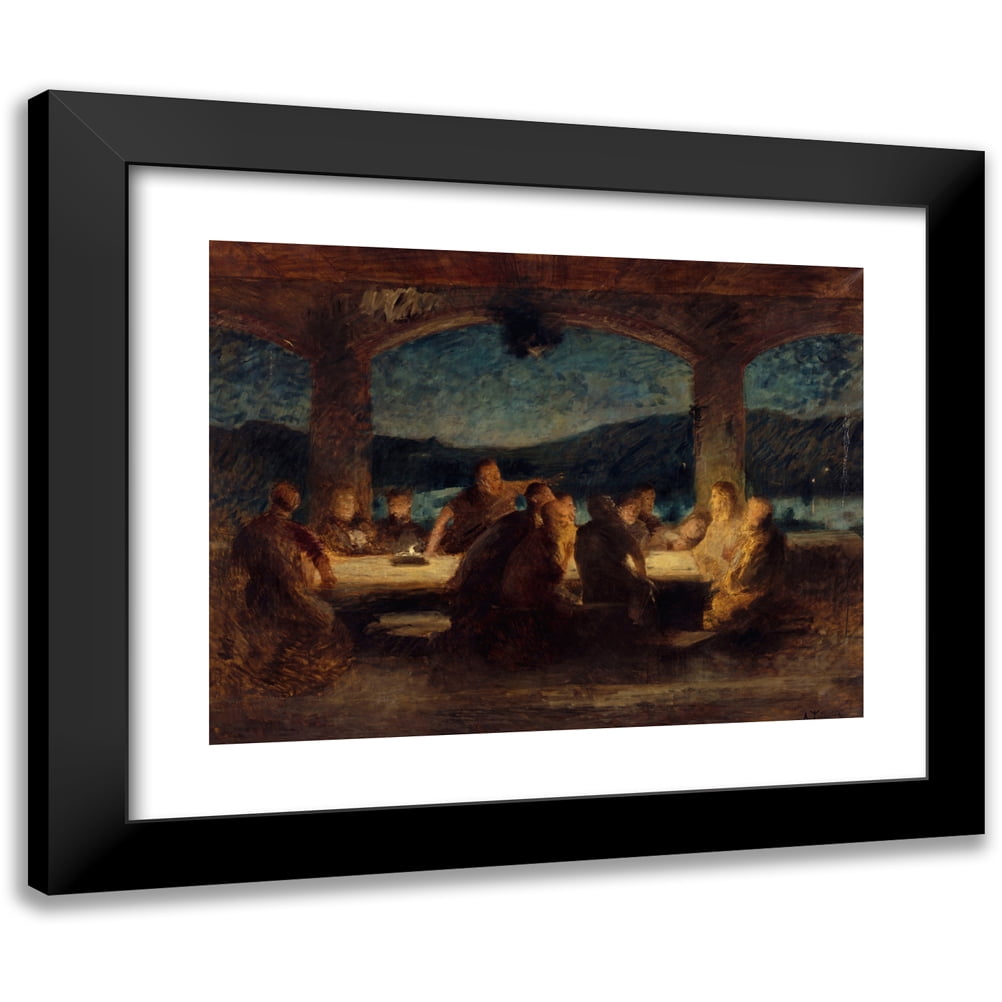 Alexandre Falguière 14x12 Black Modern Framed Museum Art Print Titled - The Last Supper (1898 ...